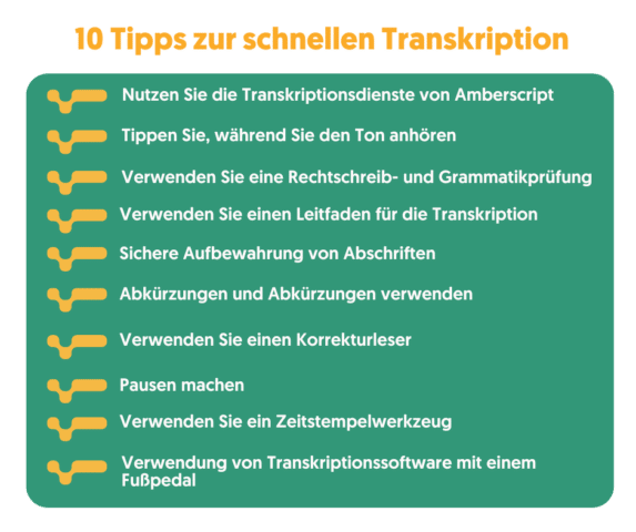 Schnelles Transkribieren: 10 Tipps | Amberscript