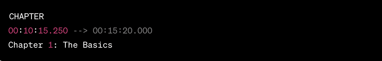 How to add chapter markers to a VTT file | Amberscript