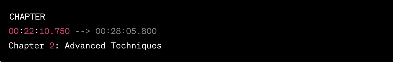 How to add chapter markers to a VTT file | Amberscript